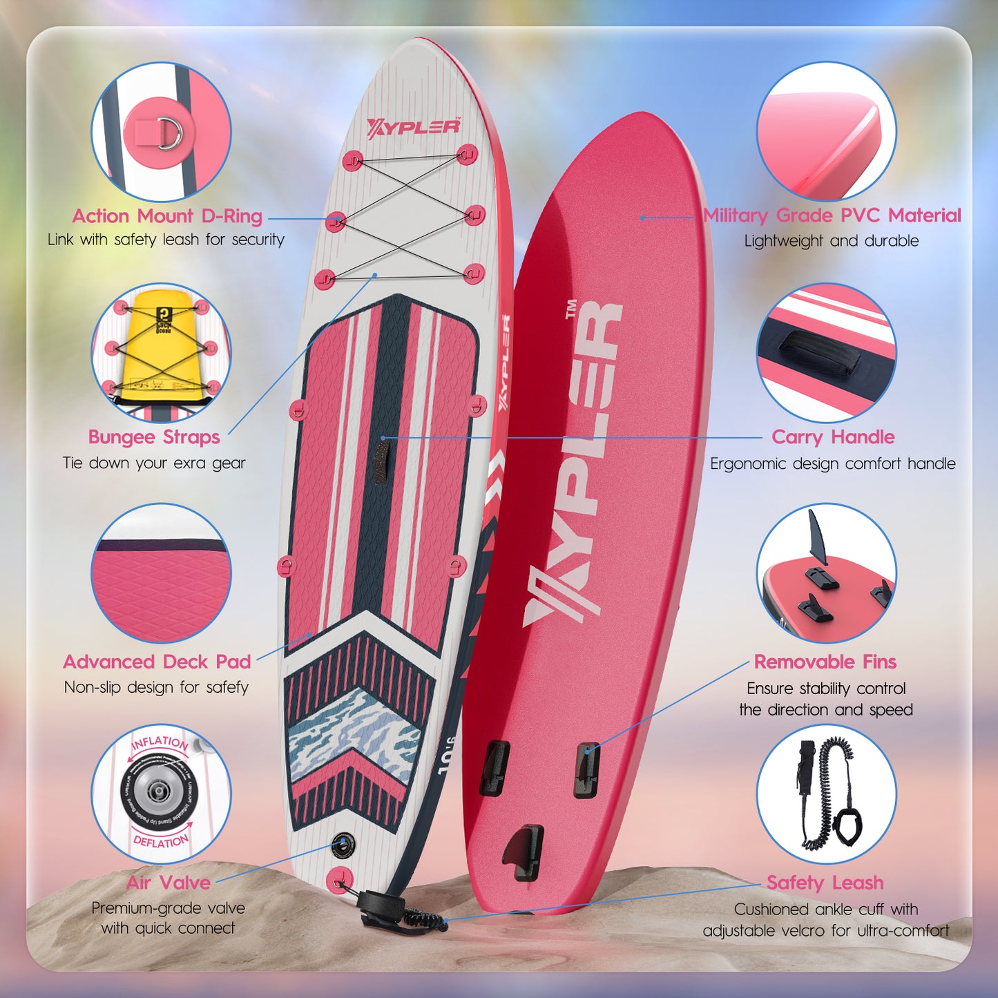 Pink Inflatable Paddleboard – Xypler